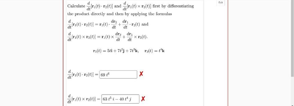 Solved Edit Calculate fr . (t) • rz(t) and air: (t) x r2(t)) | Chegg.com