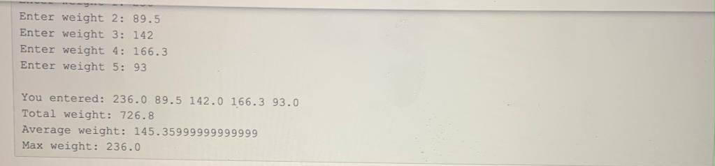 Solved (1) Prompt the user to enter five numbers, being five | Chegg.com