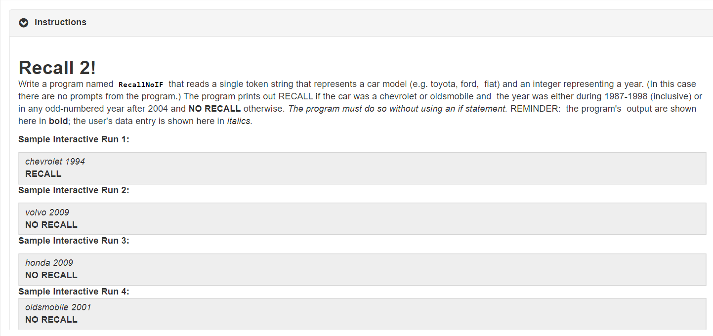 Solved Java Recall 2. I need help with this Java assignment | Chegg.com