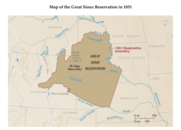 The Shrinking Area of the Sioux Indian Reservation | Chegg.com