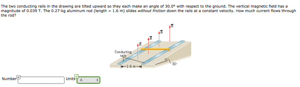 Solved The two conducting rails in the drawing are tilted | Chegg.com