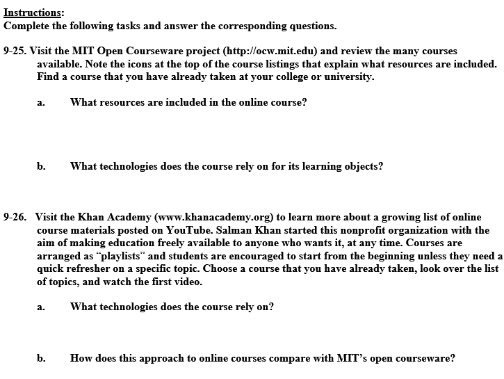 Instructions: Complete the following tasks and answer | Chegg.com