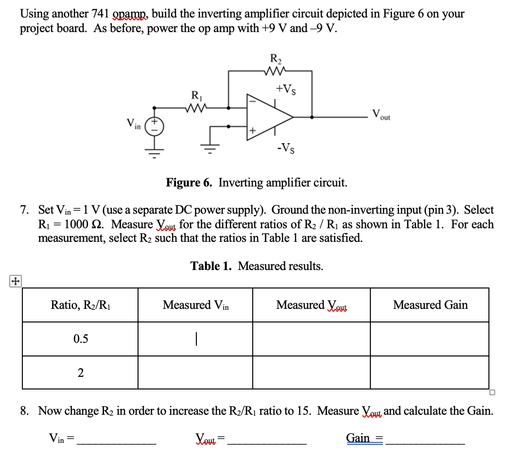 Solved Using another 741 gpamp, build the inverting | Chegg.com