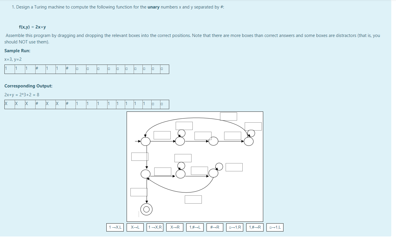 Solved 1. Design a Turing machine to compute the following | Chegg.com