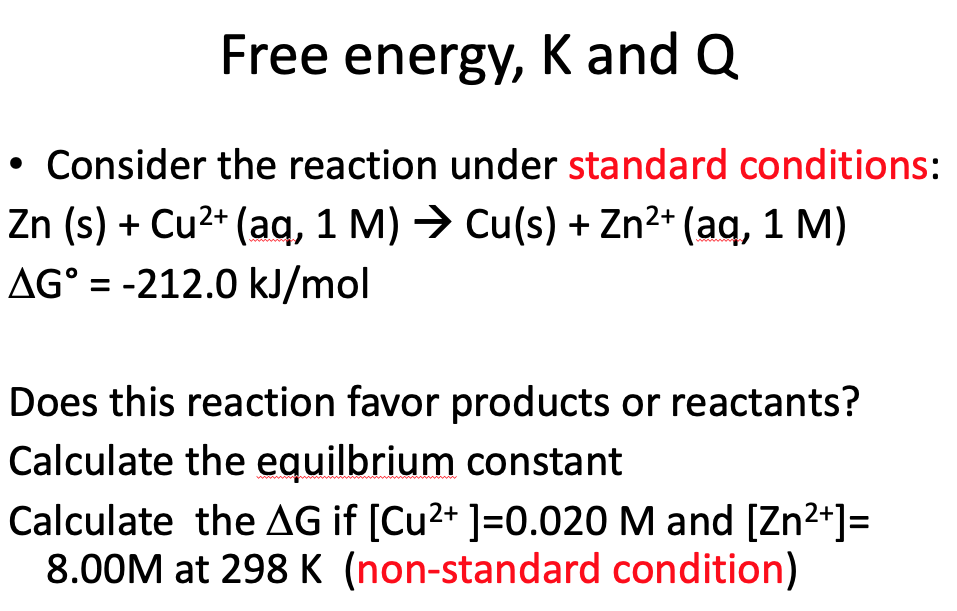 Solved Free energy, K and Q - Consider the reaction under | Chegg.com