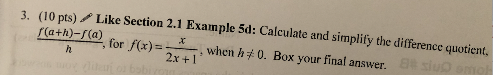 Solved 3. (10 pts) — Like Section 2.1 Example 5d: Calculate | Chegg.com