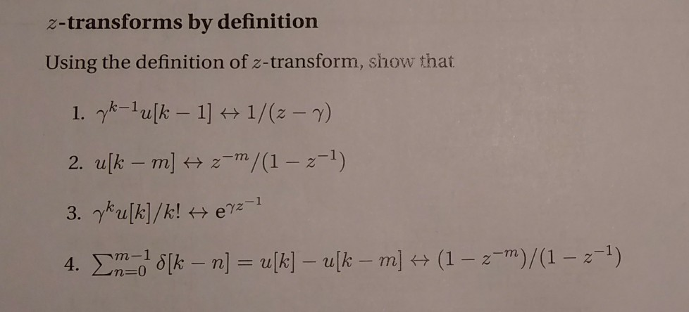 Solved z-transforms by definition Using the definition of | Chegg.com
