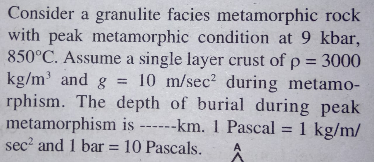 Solved Consider a granulite facies metamorphic rock with | Chegg.com