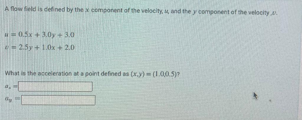 Solved A flow field is defined by the x component of the | Chegg.com