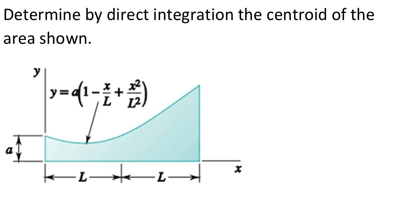 Solved Determine by direct integration the centroid of the | Chegg.com