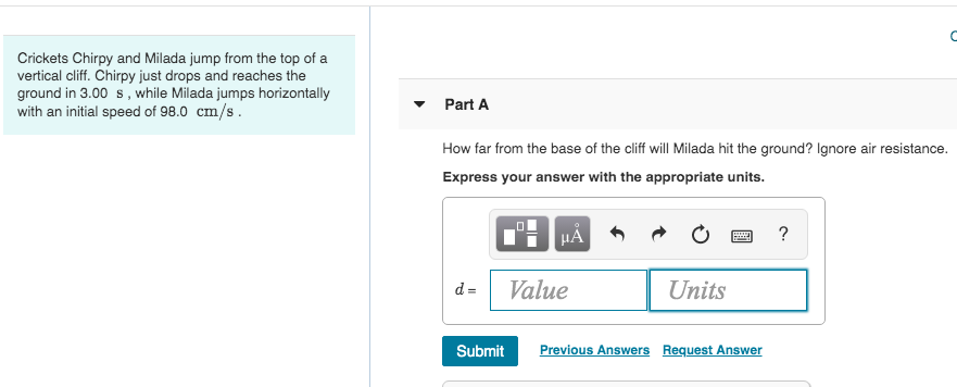 Solved Crickets Chirpy And Milada Jump From The Top Of A