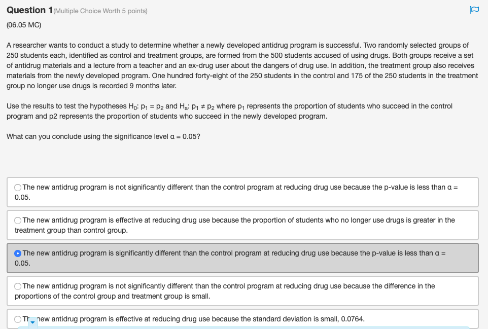 Solved Question 1 (Multiple Choice Worth 5 points) (06.05 | Chegg.com