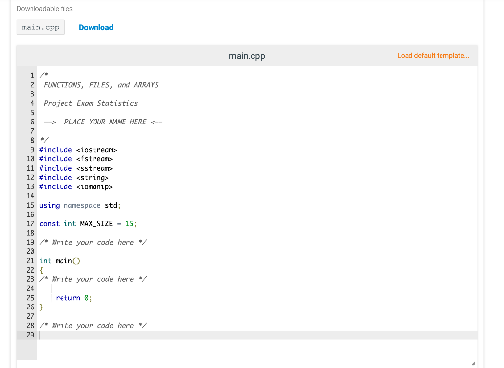 Solved 9.8 Lab: Parallel Arrays Project: Exam Statistics | Chegg.com