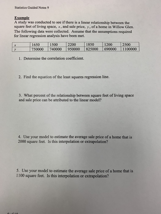 Solved Statistics Guided Notes 9 Example A study was | Chegg.com