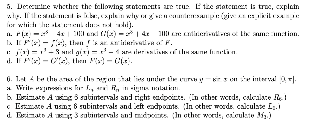 Solved 5. Determine whether the following statements are | Chegg.com