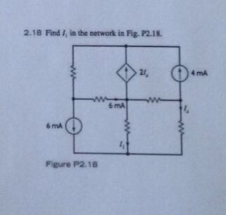 Solved Find the I_1 in the network in Fig. P2.18. | Chegg.com