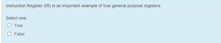 Solved Instruction Register (IR) is an important example of | Chegg.com