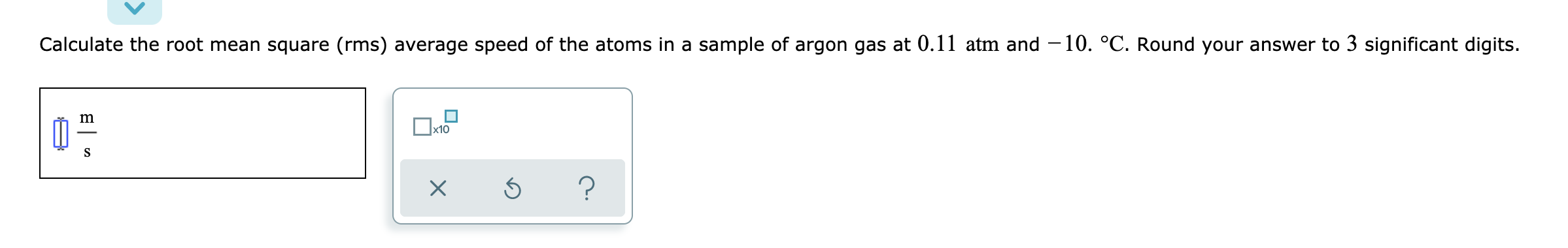 Solved Calculate the root mean square (rms) average speed of | Chegg.com
