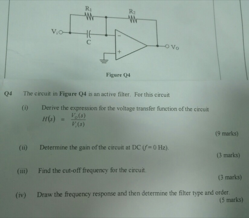 Solved Vio Figure Q4 04 The circuit in Figure Q4 is an | Chegg.com