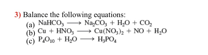 Solved Balance the following equations: (a) | Chegg.com