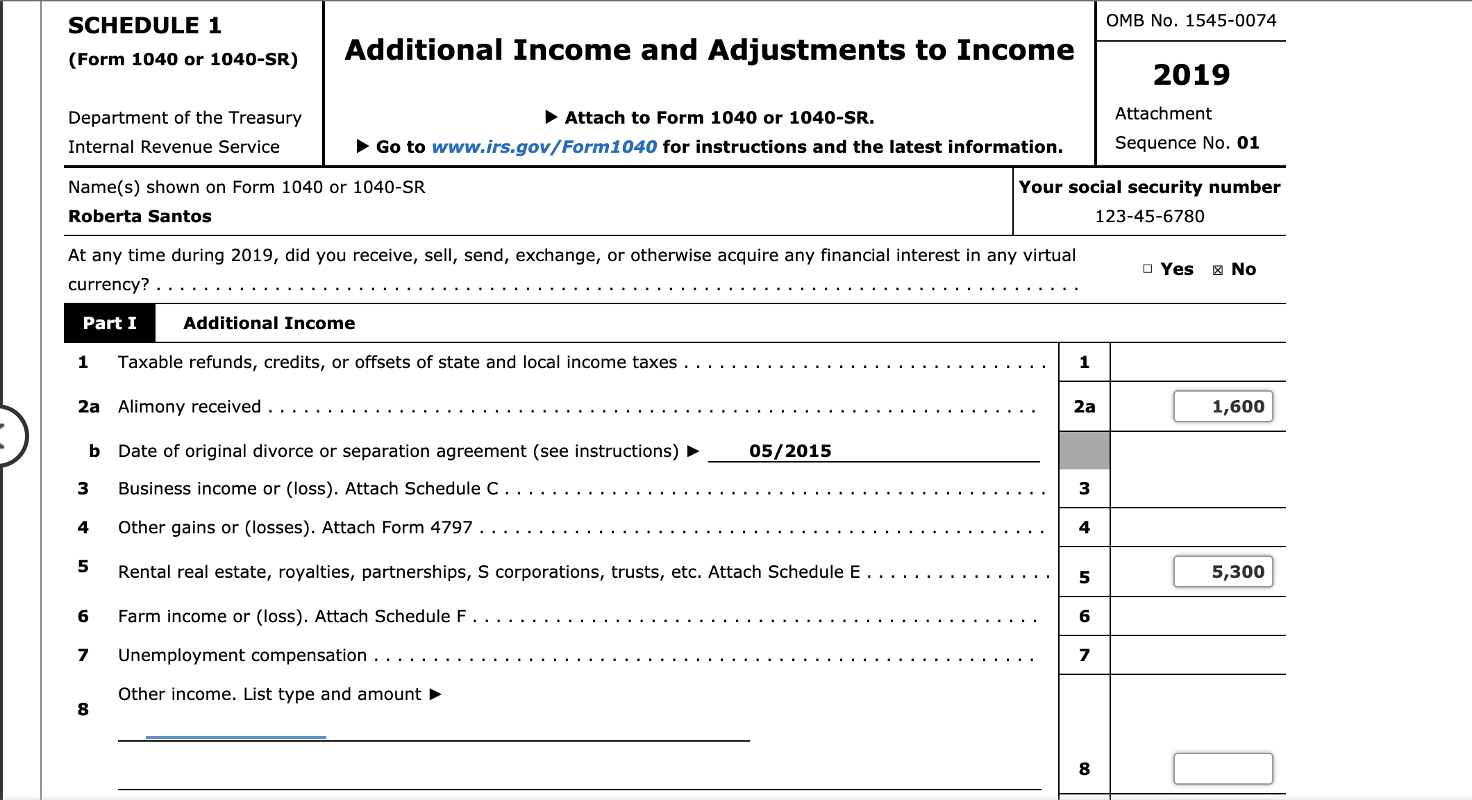 Note This Problem Is For The 2019 Tax Year Roberta Chegg