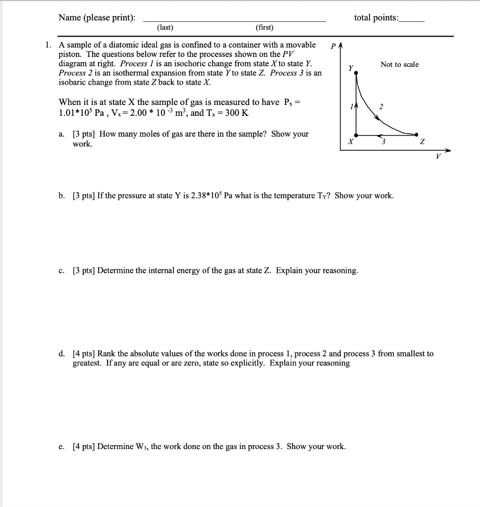 Solved Name (please print): total points: (last) (first) PA | Chegg.com