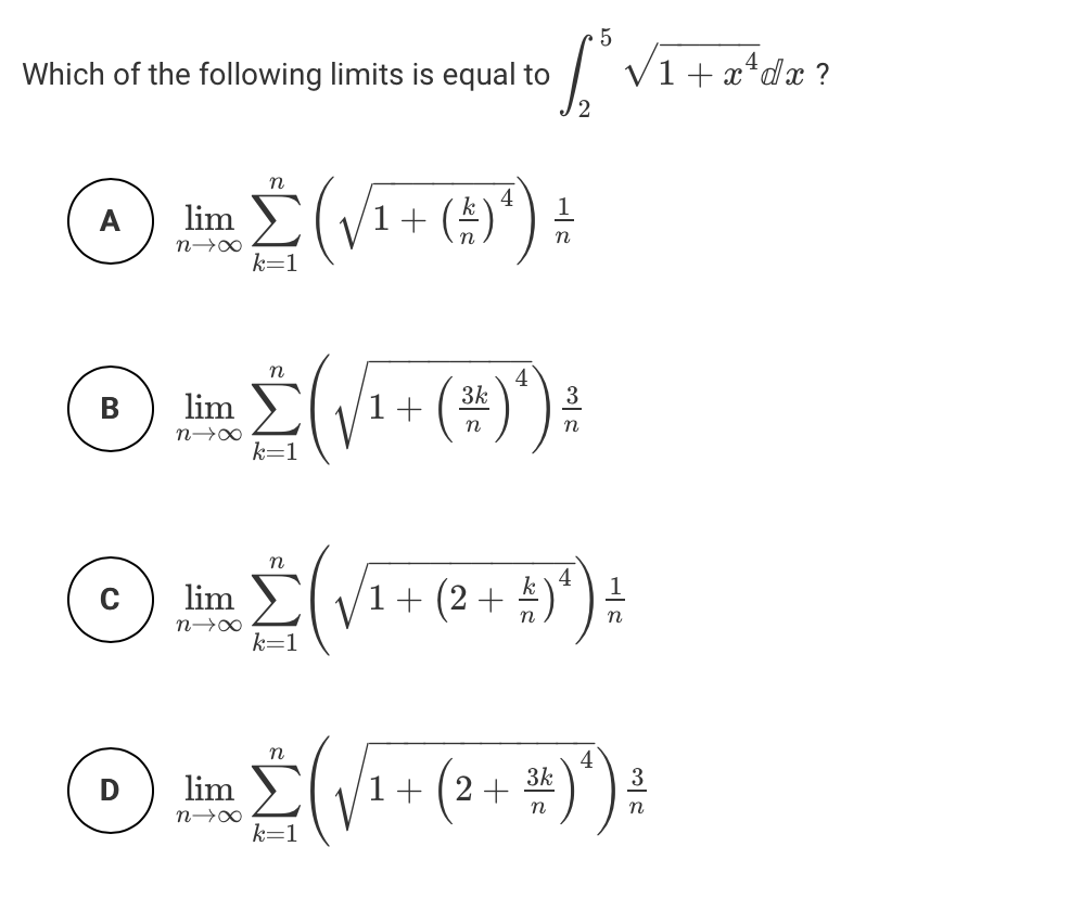 Solved Which of the following limits is equal to | Chegg.com