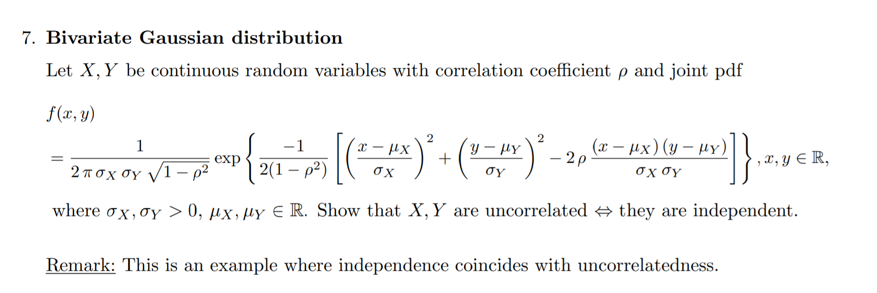 Solved 7. Bivariate Gaussian distribution Let X, Y be | Chegg.com