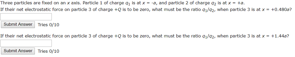 Solved Three particles are fixed on an x axis. Particle 1 of | Chegg.com