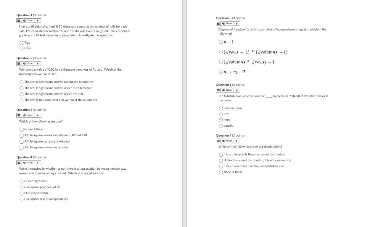 Solved Question 1 (3 points) Linear regression Chi-square | Chegg.com Solved Question 1 (3 points) Linear regression Chi-square | Chegg.com