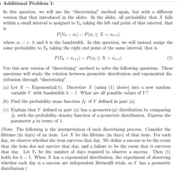 Solved Additional Problem 1: In this question, we will use | Chegg.com