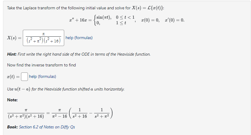 Take the Laplace transform of the following initial | Chegg.com