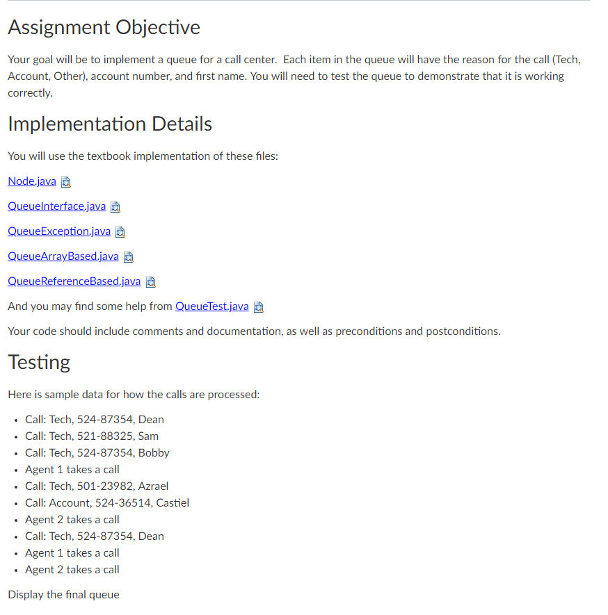 In Java, public class Node { private Object item; | Chegg.com