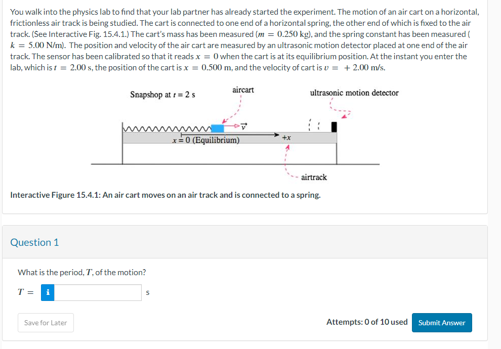 Solved You walk into the physics lab to find that your lab | Chegg.com