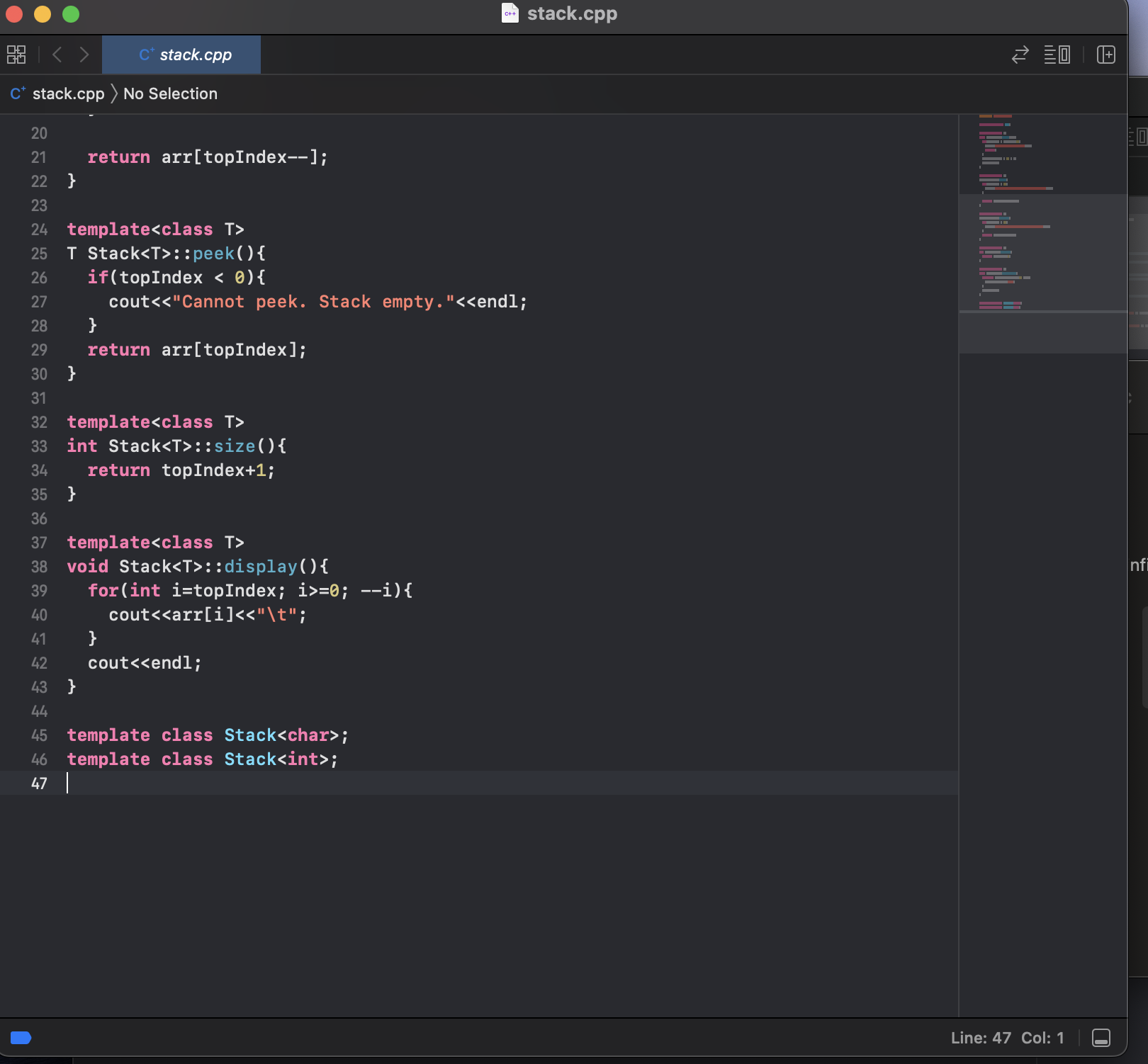 Solved Implement a stack and solutions to the following | Chegg.com