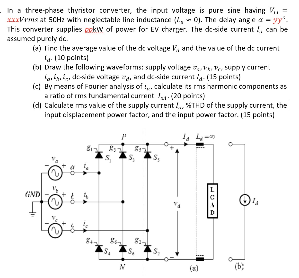 In a three-phase thyristor converter, the input | Chegg.com