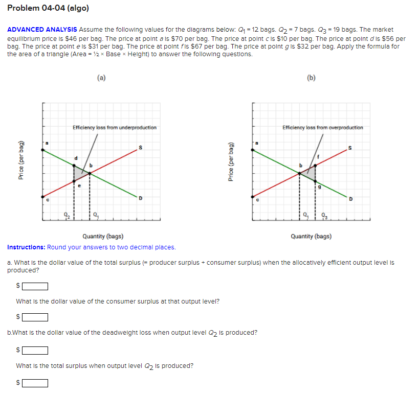 Solved Problem 04-04 (algo) ADVANCED ANALYSIS Assume the | Chegg.com