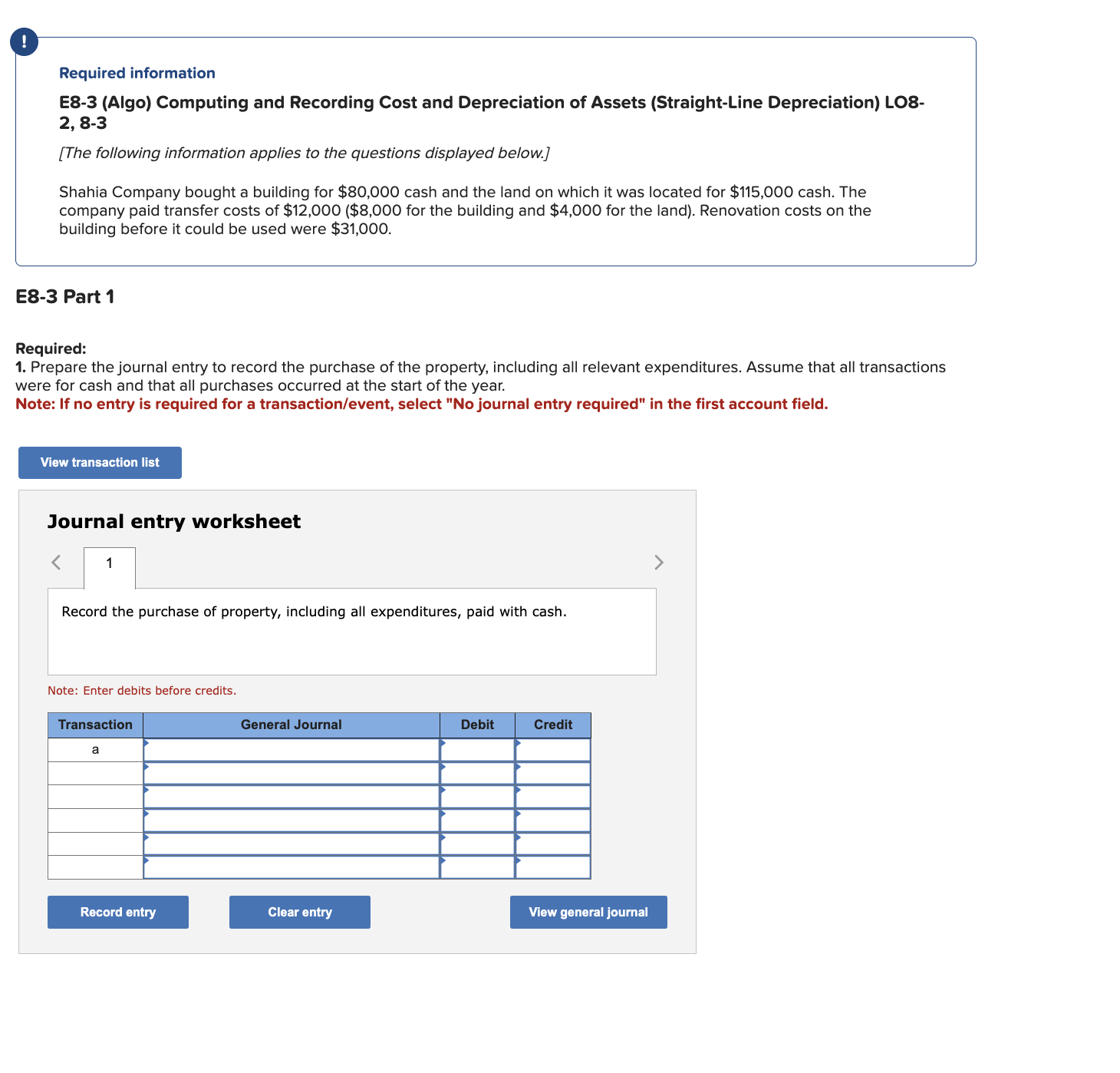 Solved Required information E8-3 (Algo) Computing and | Chegg.com