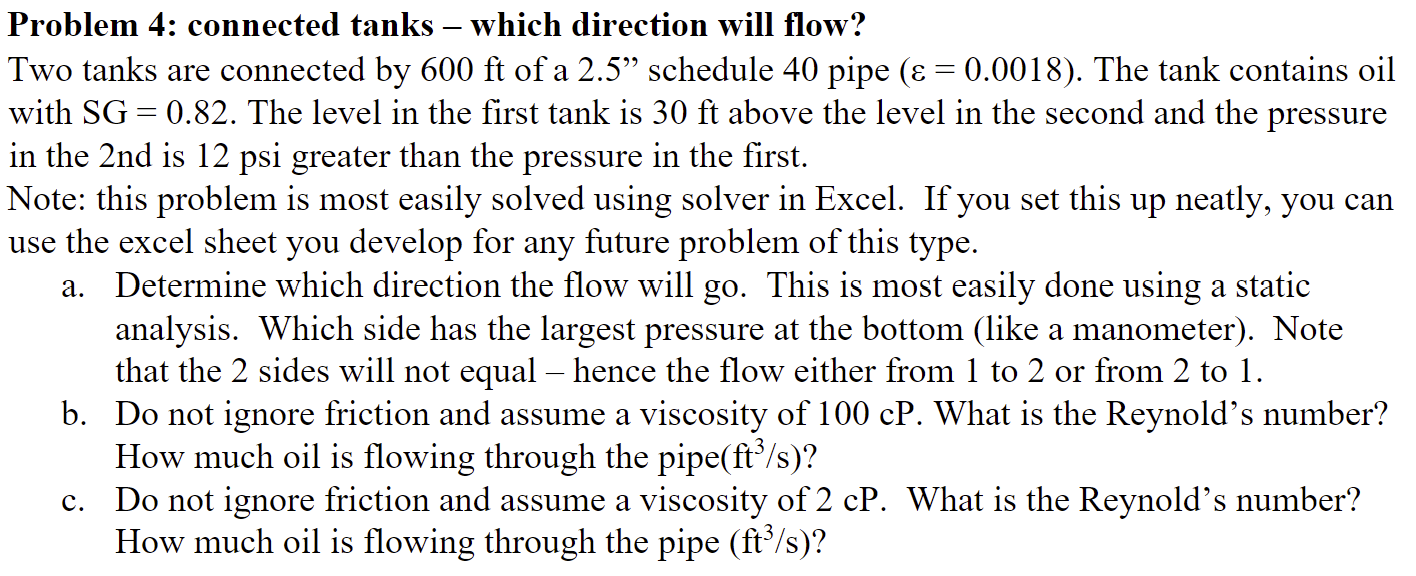 Solved Problem 4: connected tanks - which direction will | Chegg.com