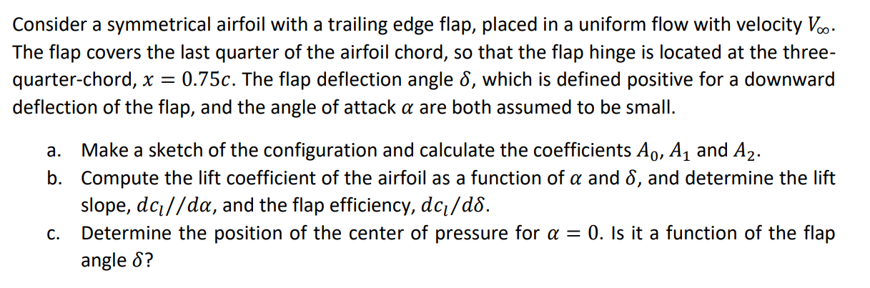 Solved Consider a symmetrical airfoil with a trailing edge | Chegg.com