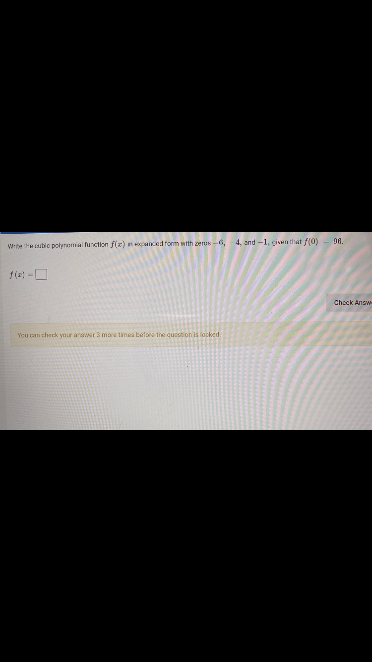 Solved Write the cubic polynomial function f(x) in expanded | Chegg.com