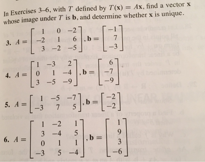 Solved With T Defined By Tx Ax Find A Vector X Whose 
