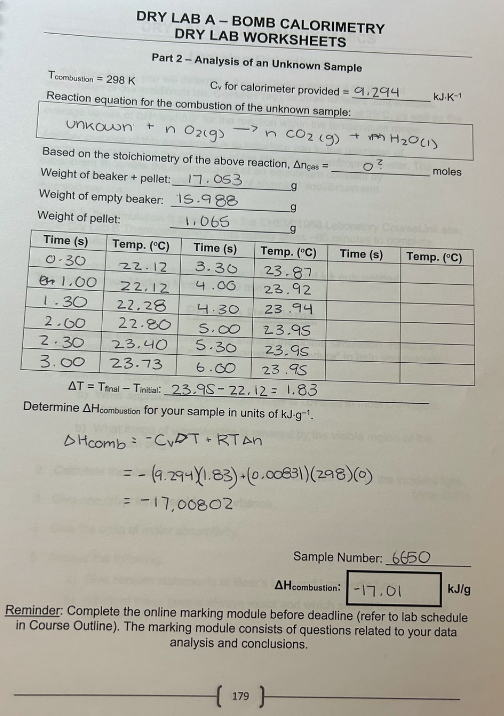 Solved DRY LAB A - ﻿BOMB CALORIMETRYDRY LAB WORKSHEETSPart | Chegg.com