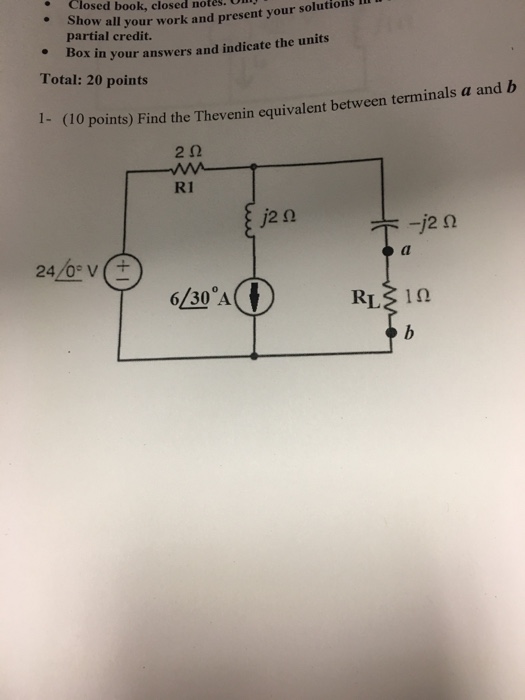 Solved Find the Thevenin equivalent between terminals a and | Chegg.com