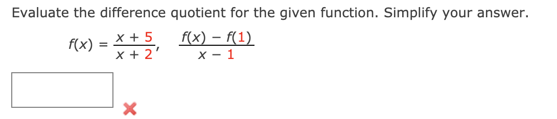 Solved Evaluate the difference quotient for the given | Chegg.com