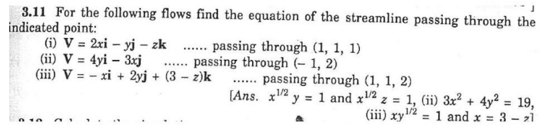 Solved 3 11 For The Following Flows Find The Equation Of The