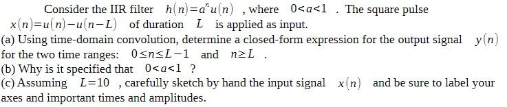 Solved Compute the convolution y=h∗x of the filter | Chegg.com