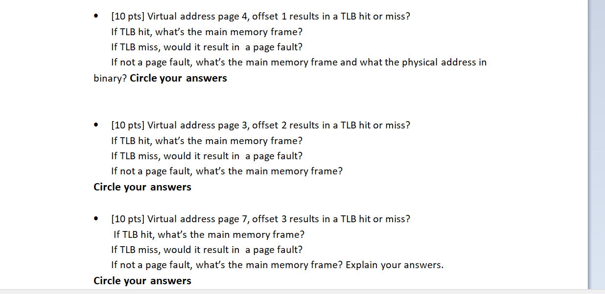 Solved Problem 4 [30 pts]: You have a virtual memory system | Chegg.com