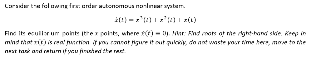 Solved Consider the following first order autonomous | Chegg.com