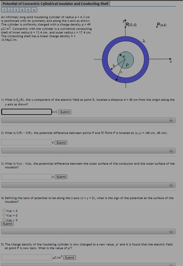 Solved An infinitely long solid insulating cylinder of | Chegg.com